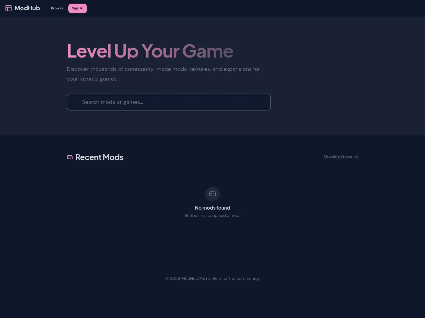 Game Mods Portal