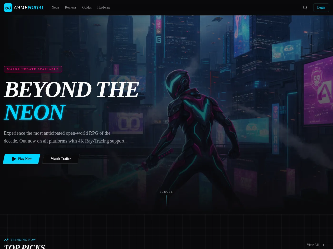 Game Portal Website