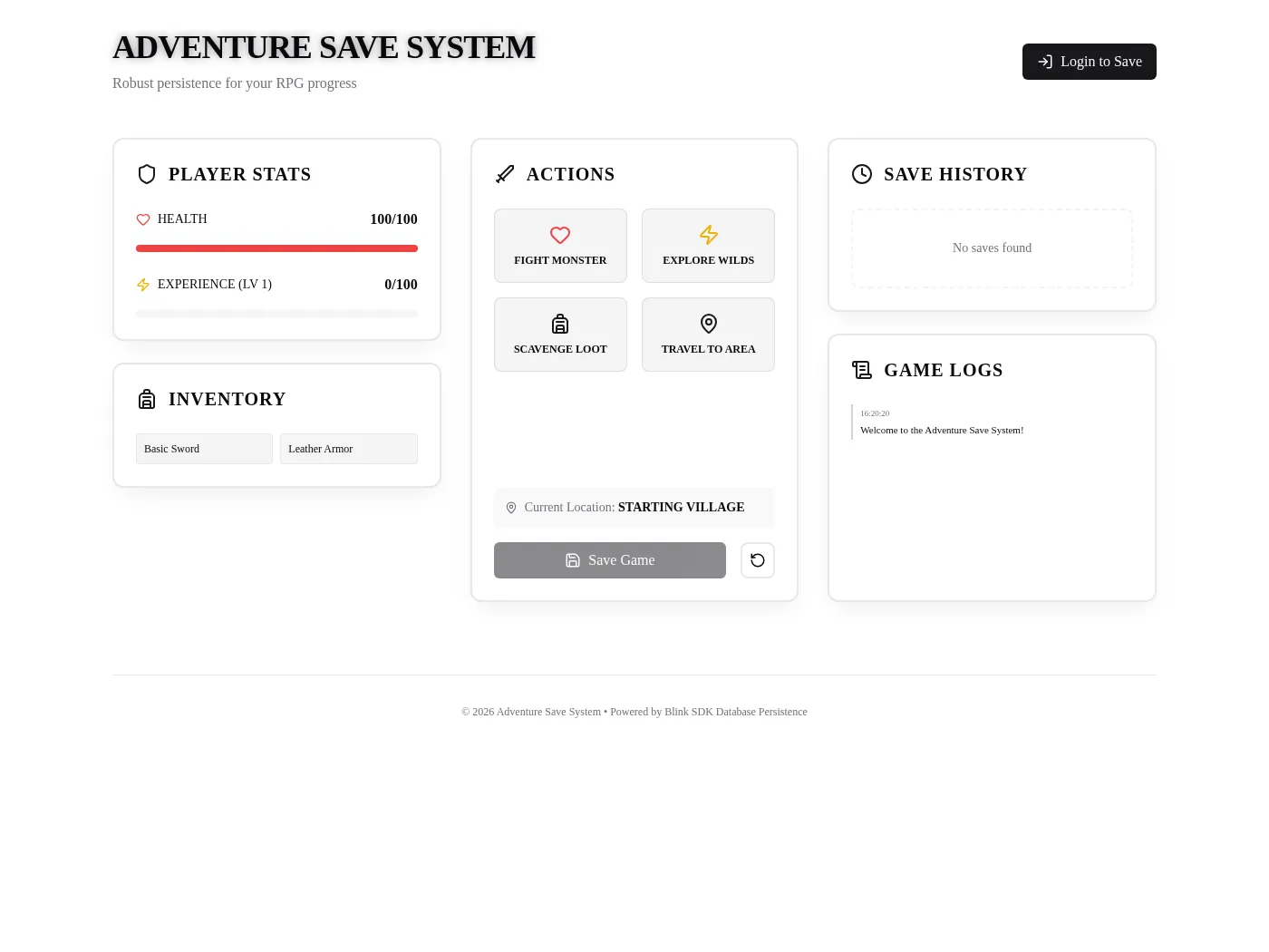 Adventure Save System