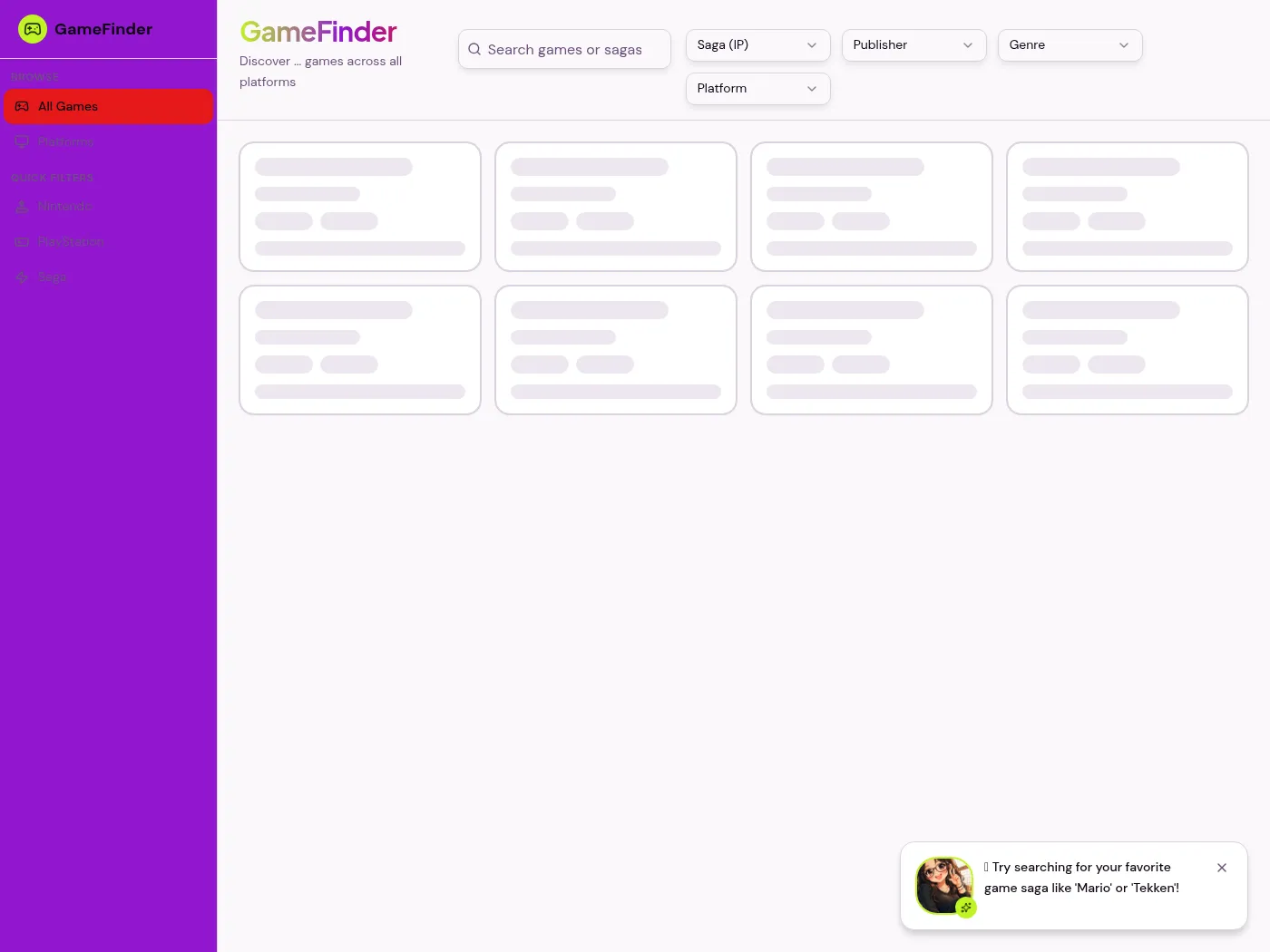 GameFinder UX