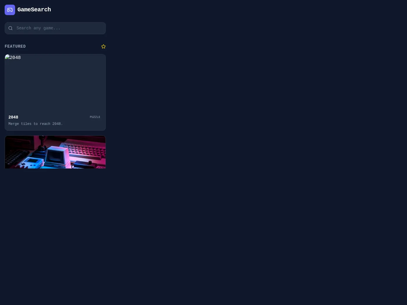 Game Search Play Extension