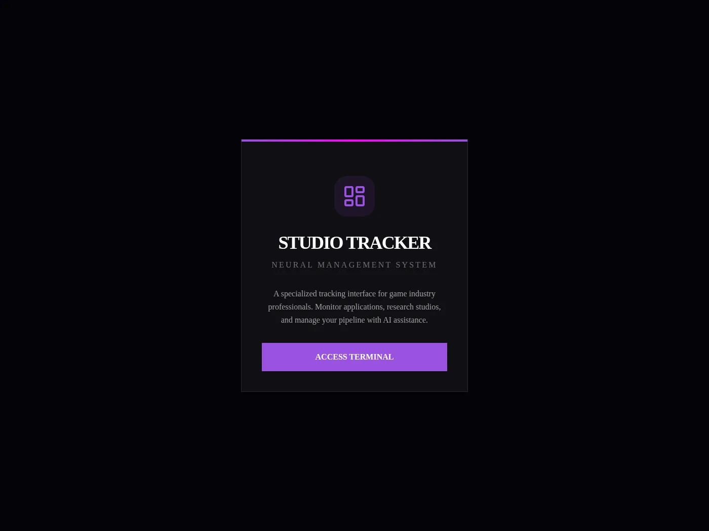 Game Studios Tracker