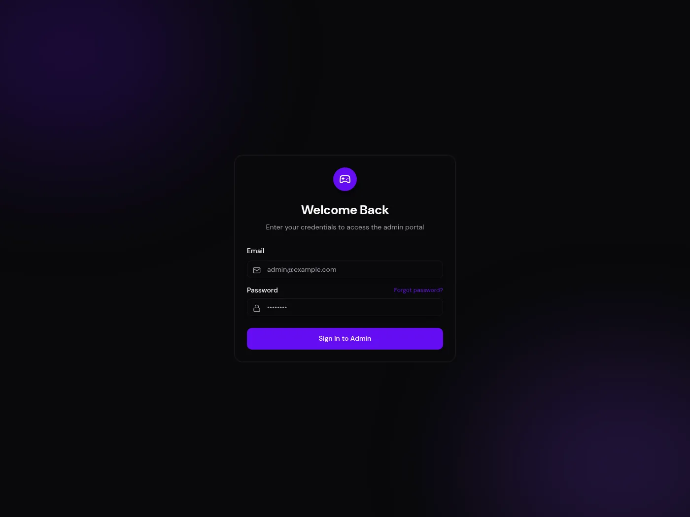 GameTopup Admin Dashboard