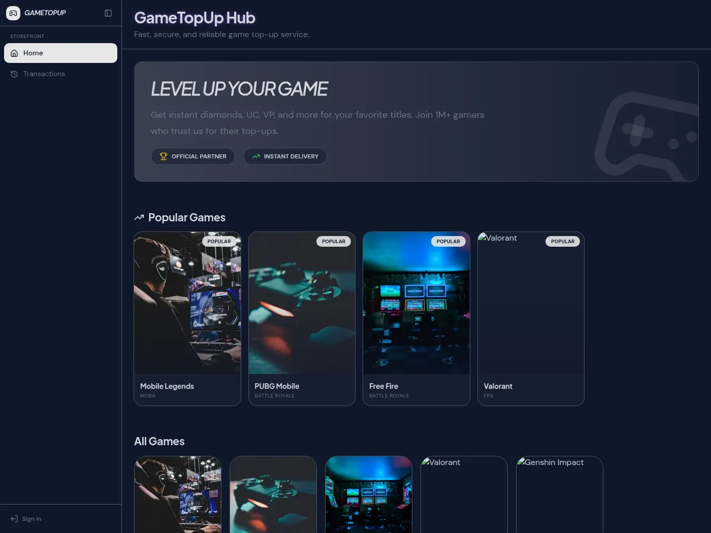 GameTopUp Hub