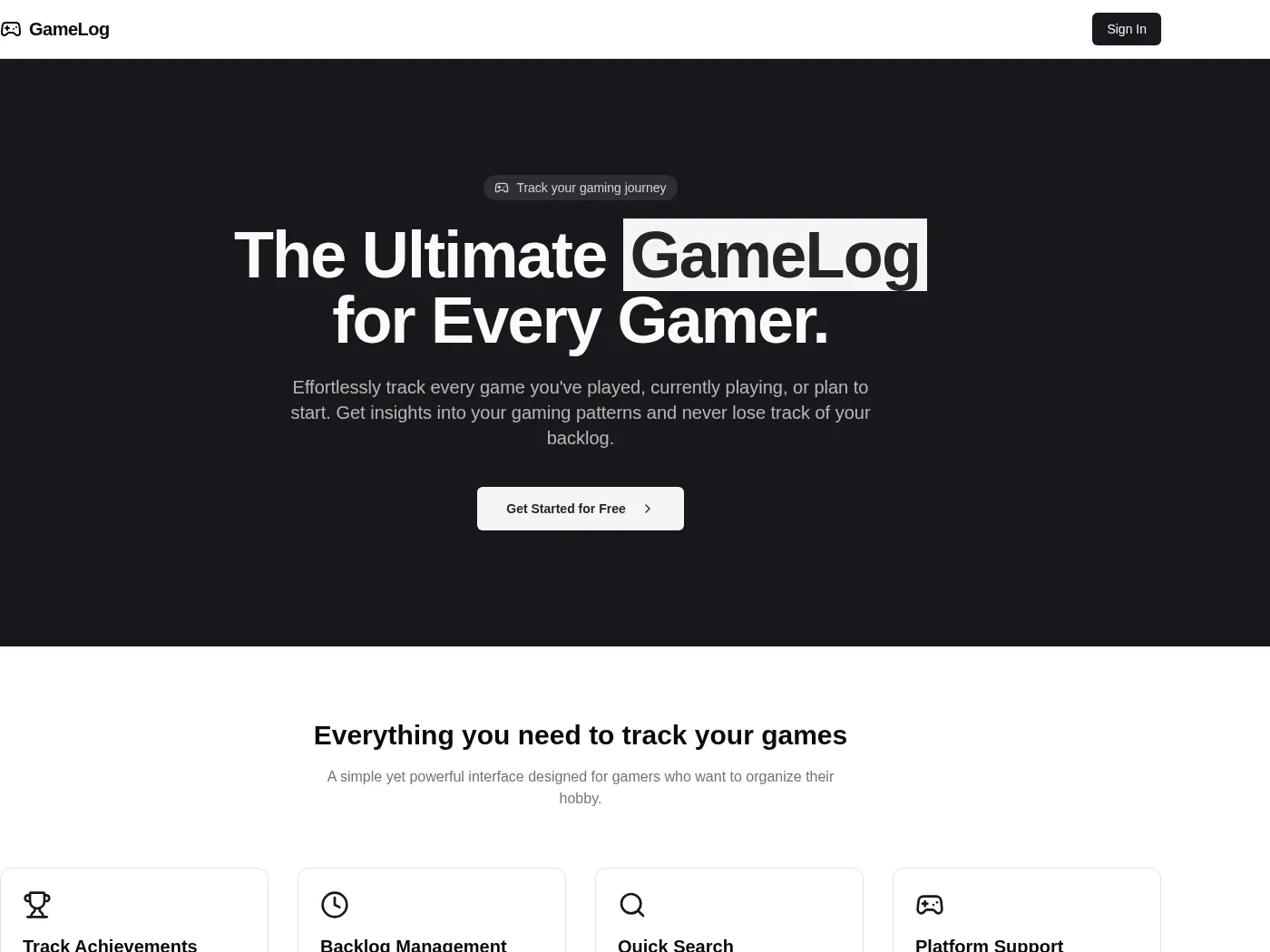 GameLog Tracker