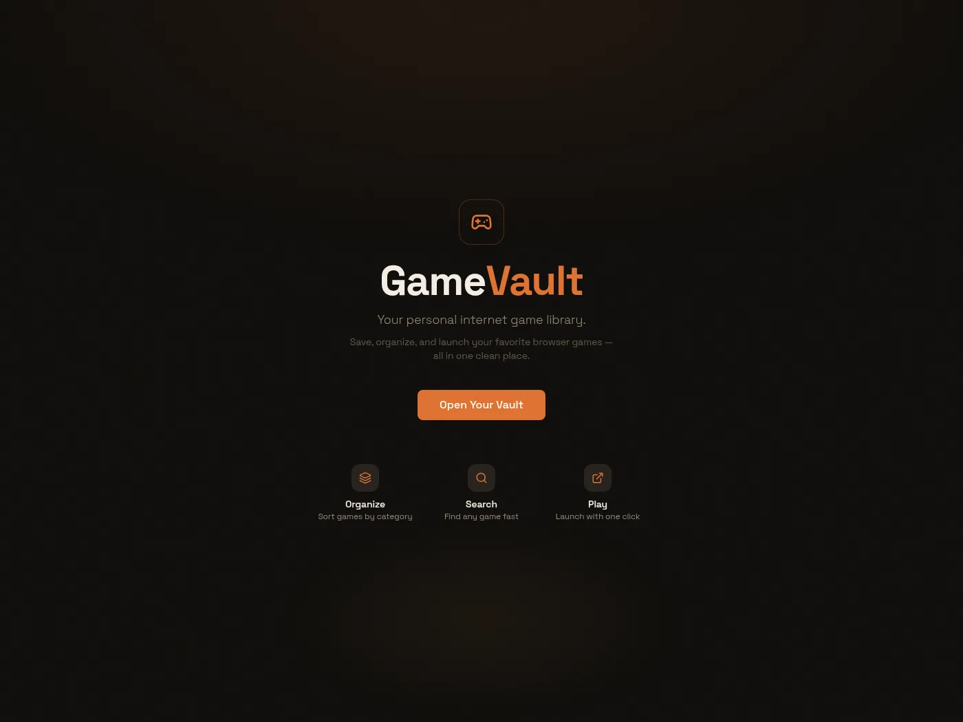 Game Vault Website
