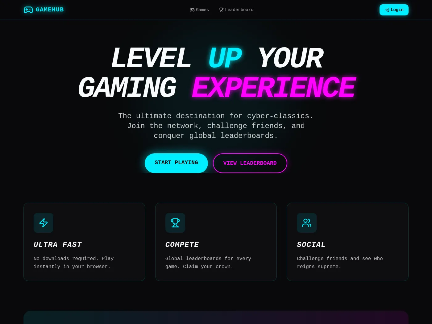 GameHub Web Portal