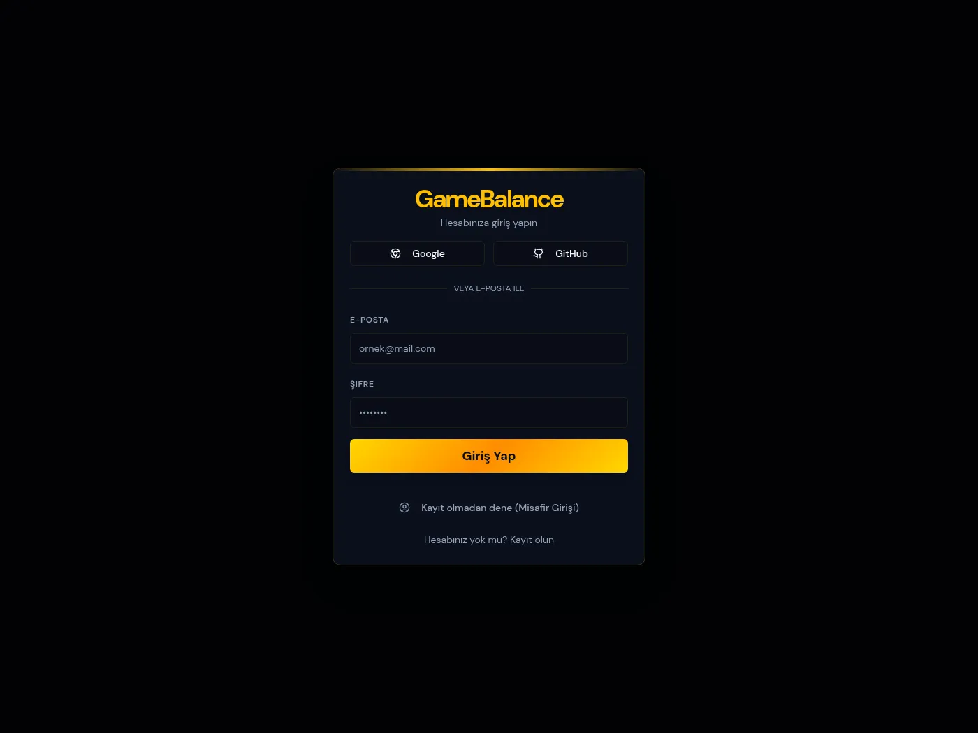 GameBalance Platform