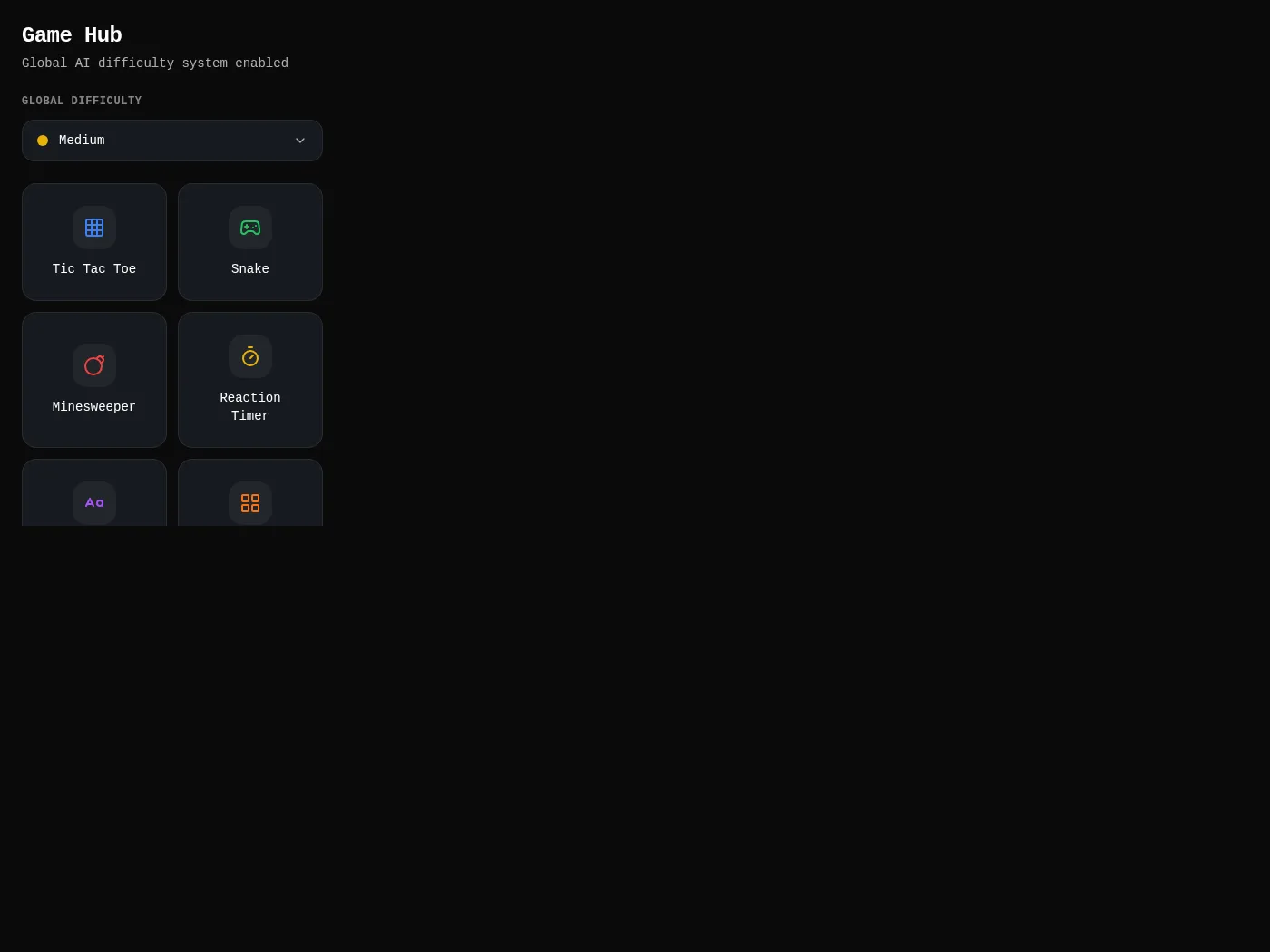 Ultimate Game Hub AI Levels