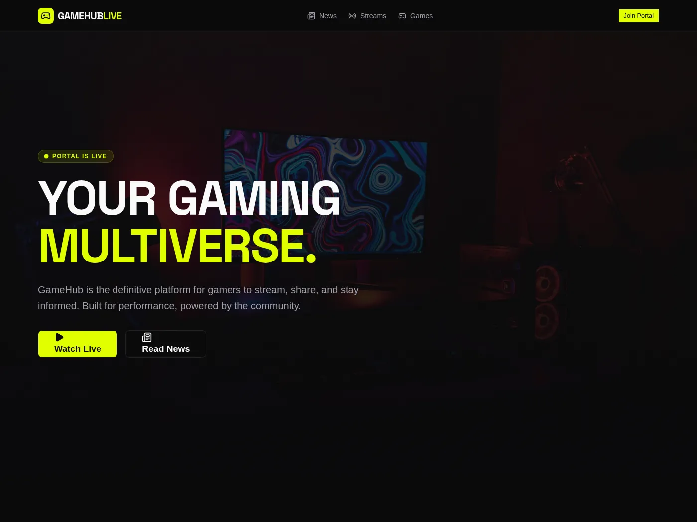 GameHub Live Portal