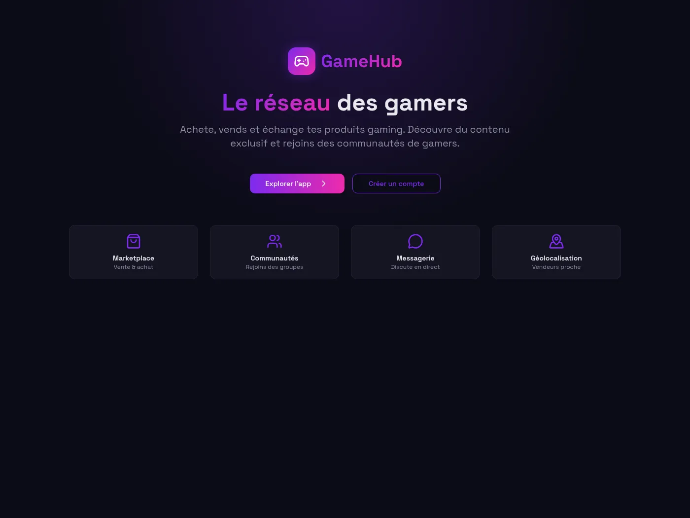 GameHub Social Marketplace