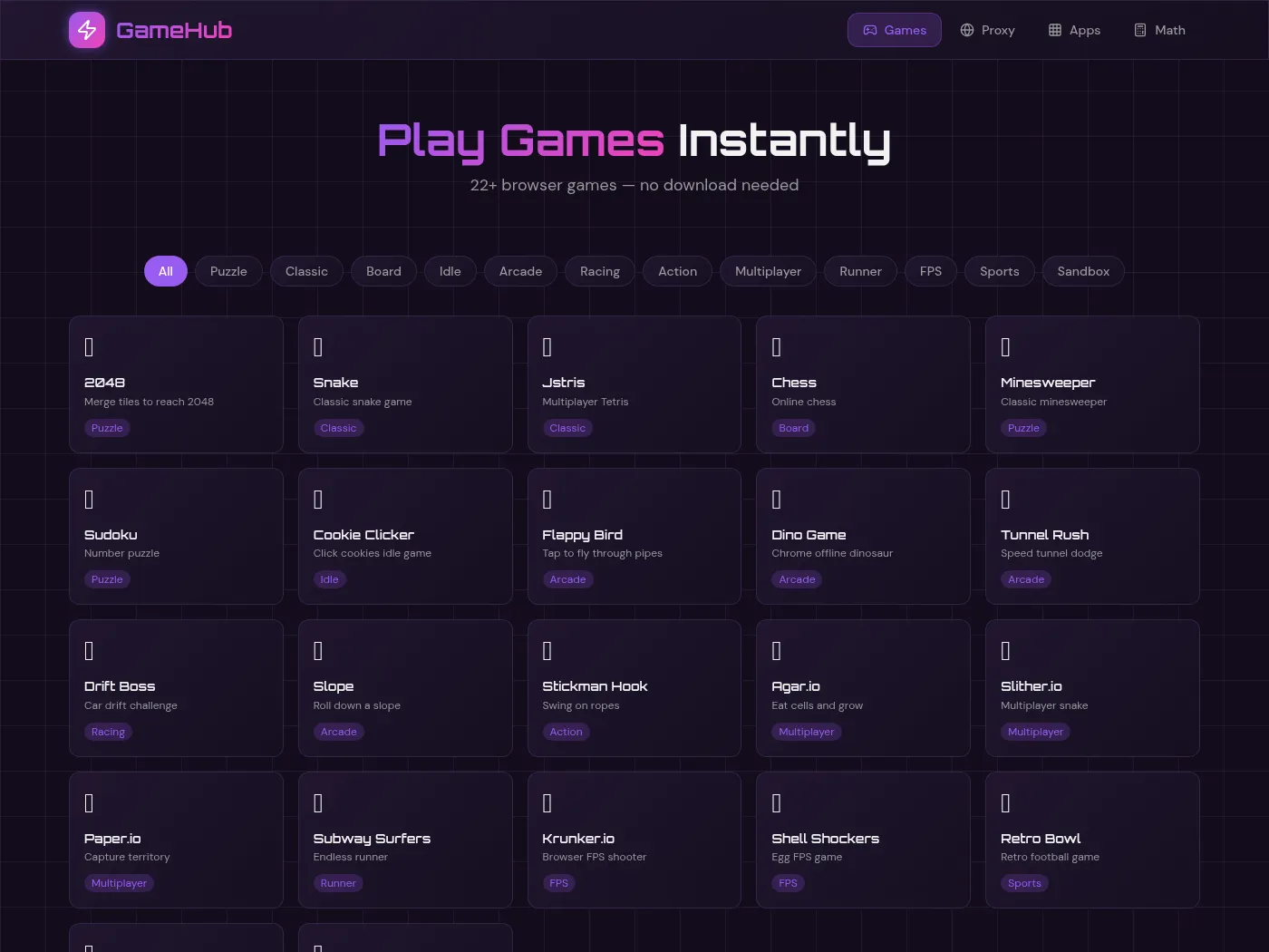 GameHub Proxy Portal
