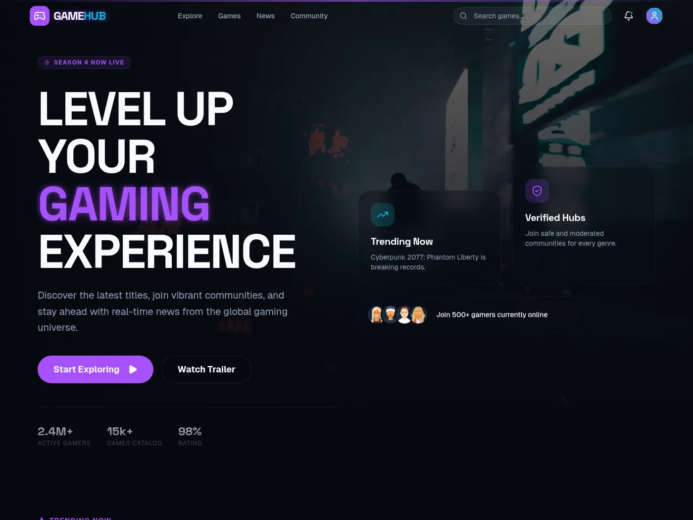 GameHub Web Portal