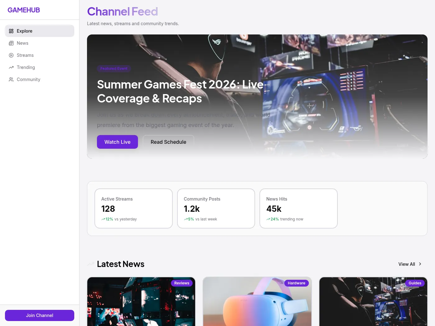 GameHub Web Channel