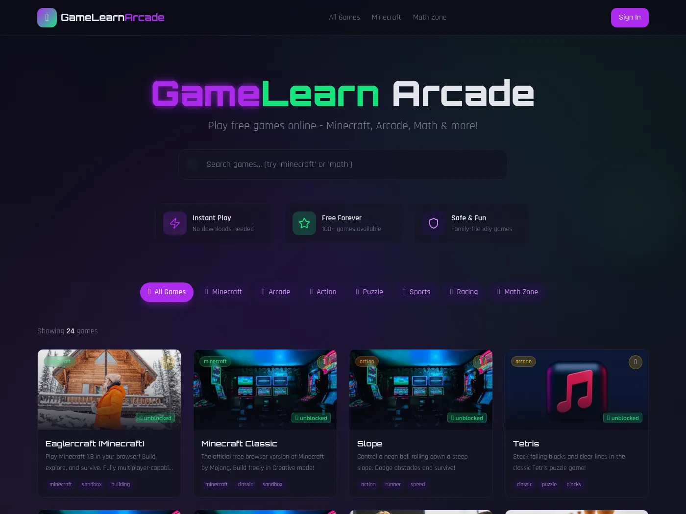 GameLearn Arcade