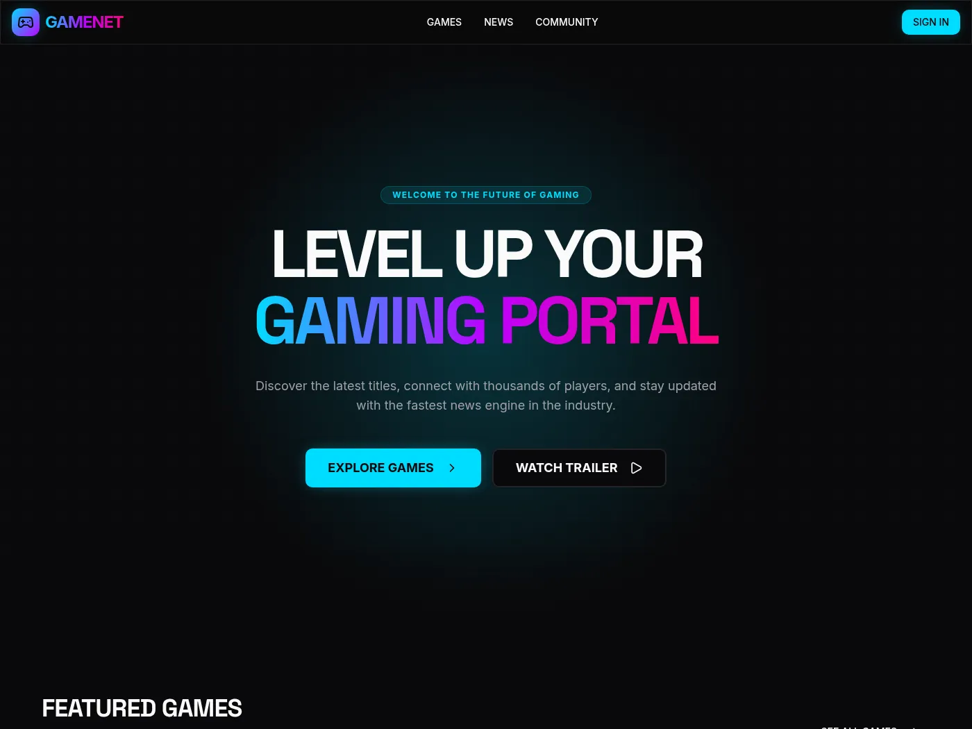 GameNet Web Portal