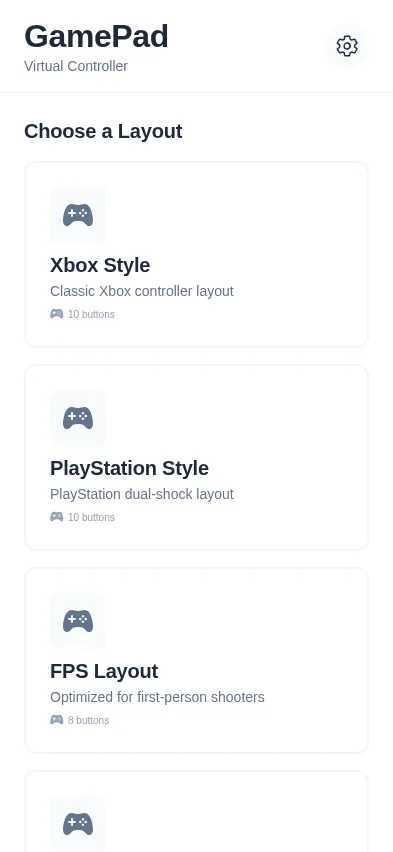 GamePad Controller App