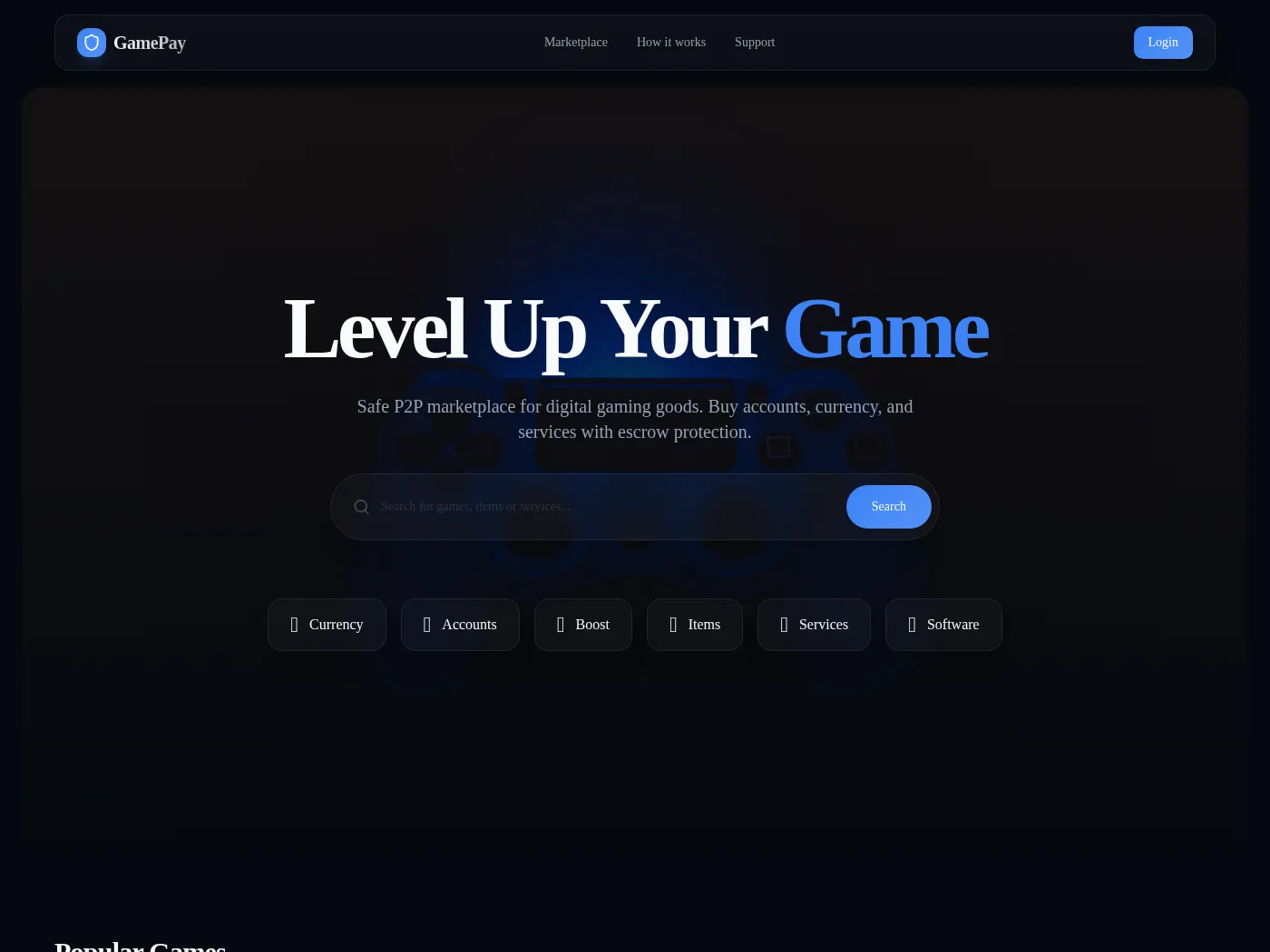 GamePay Marketplace