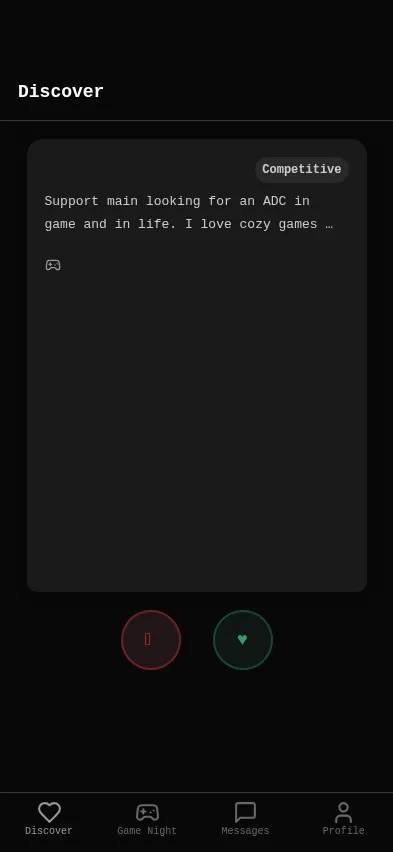 GameMatch Dating App
