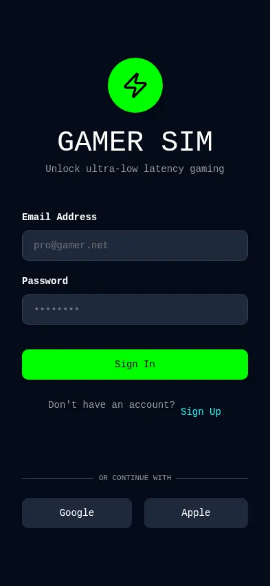 Gamer SIM Control App