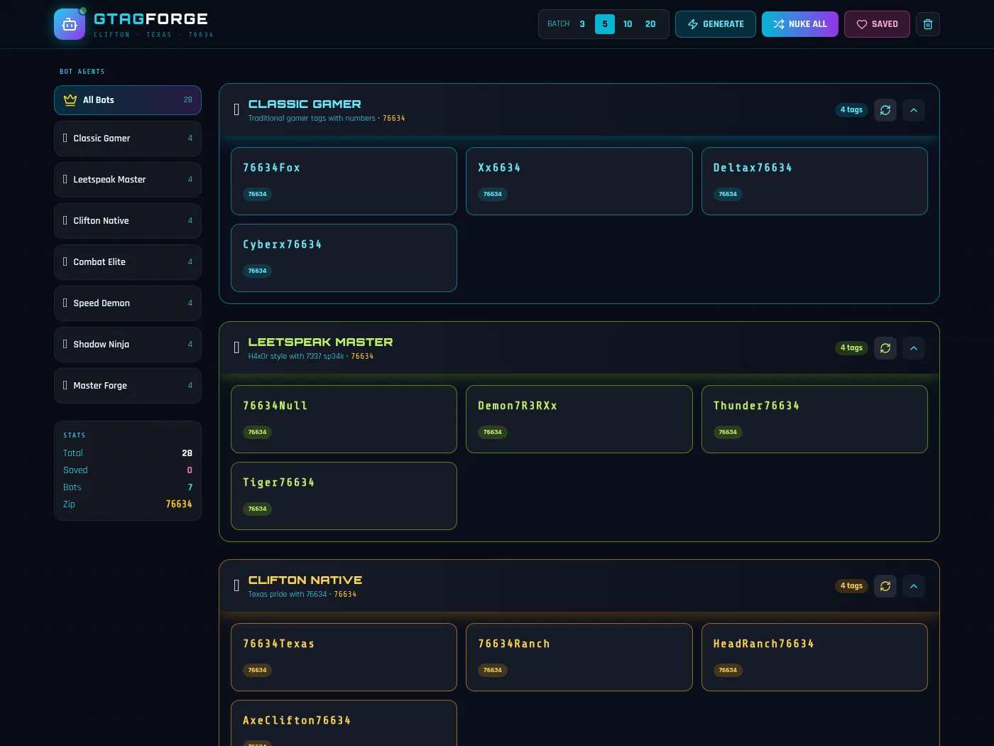 Gamer Tag Bot Forge