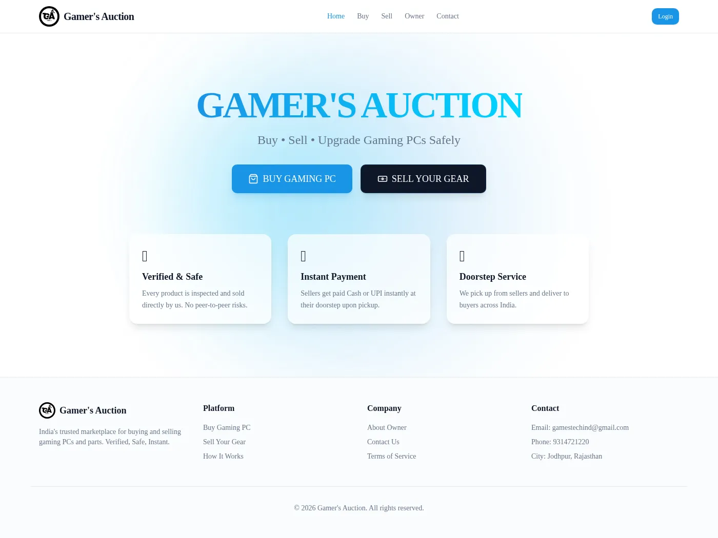 Gamer’s Auction App