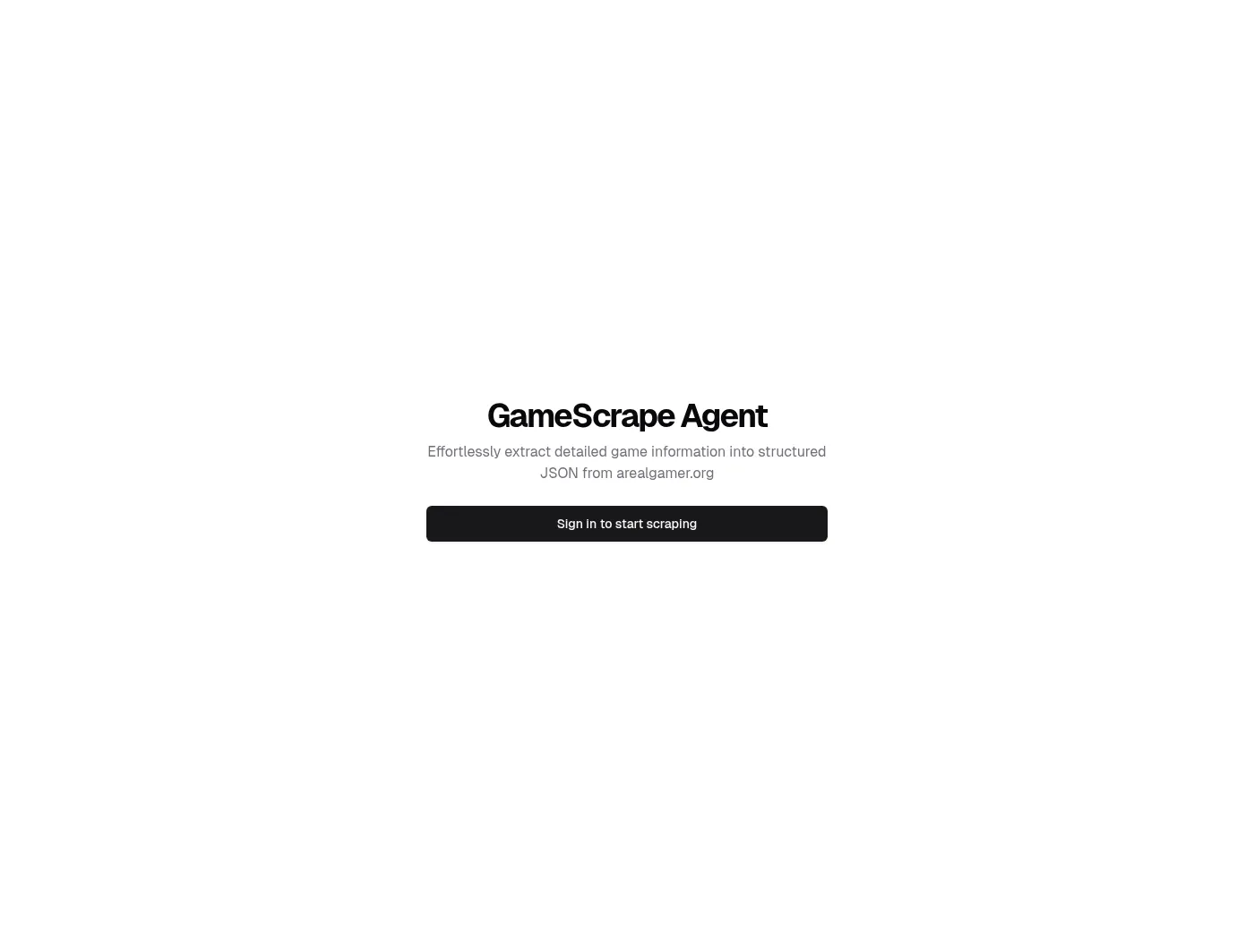 GameScrape Agent