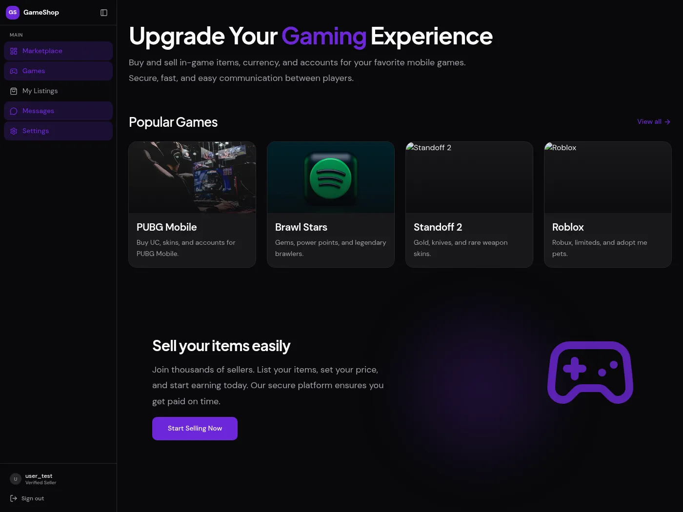 GameShop Marketplace