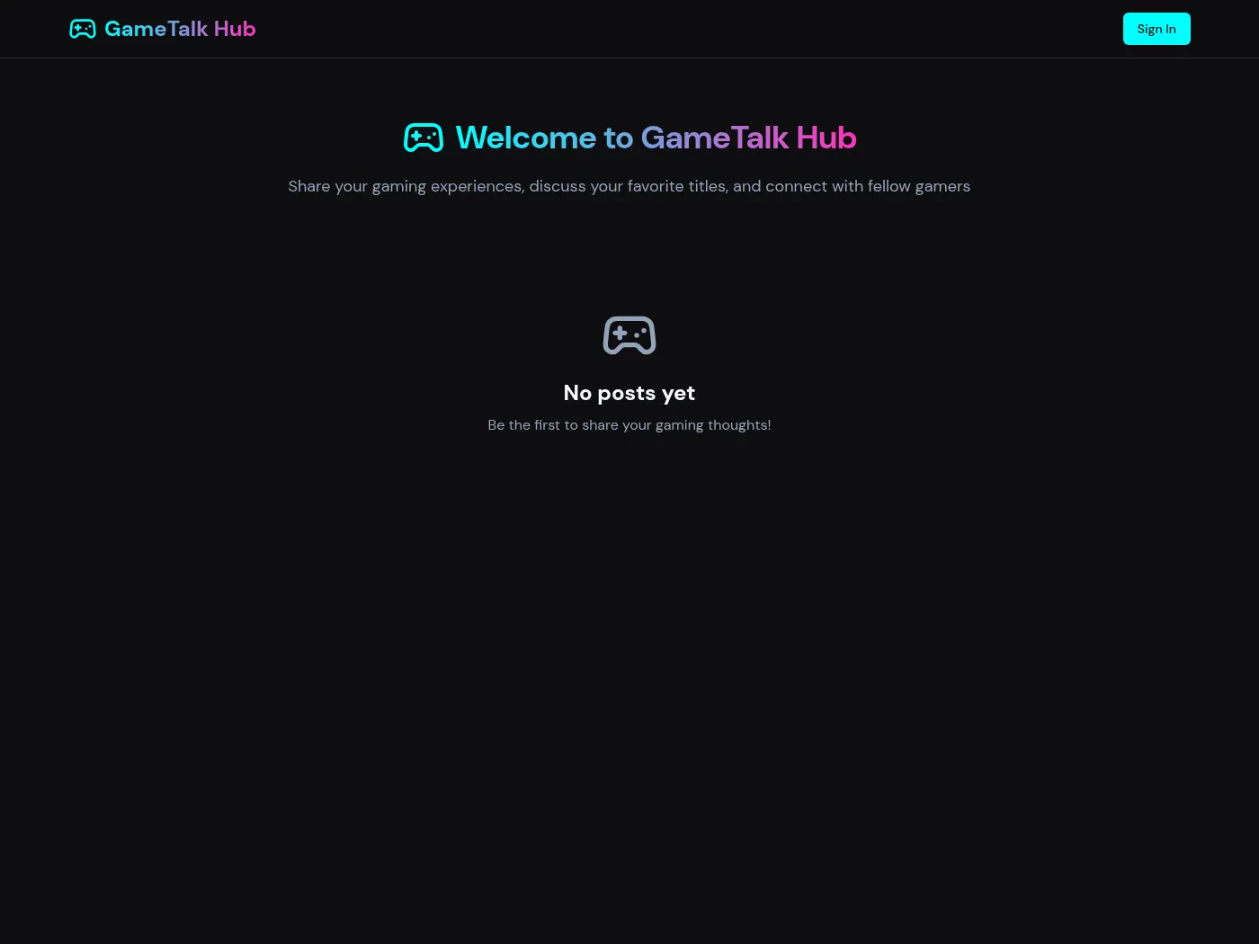 GameTalk Hub