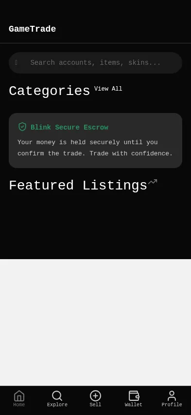 GameTrade Mobile Marketplace