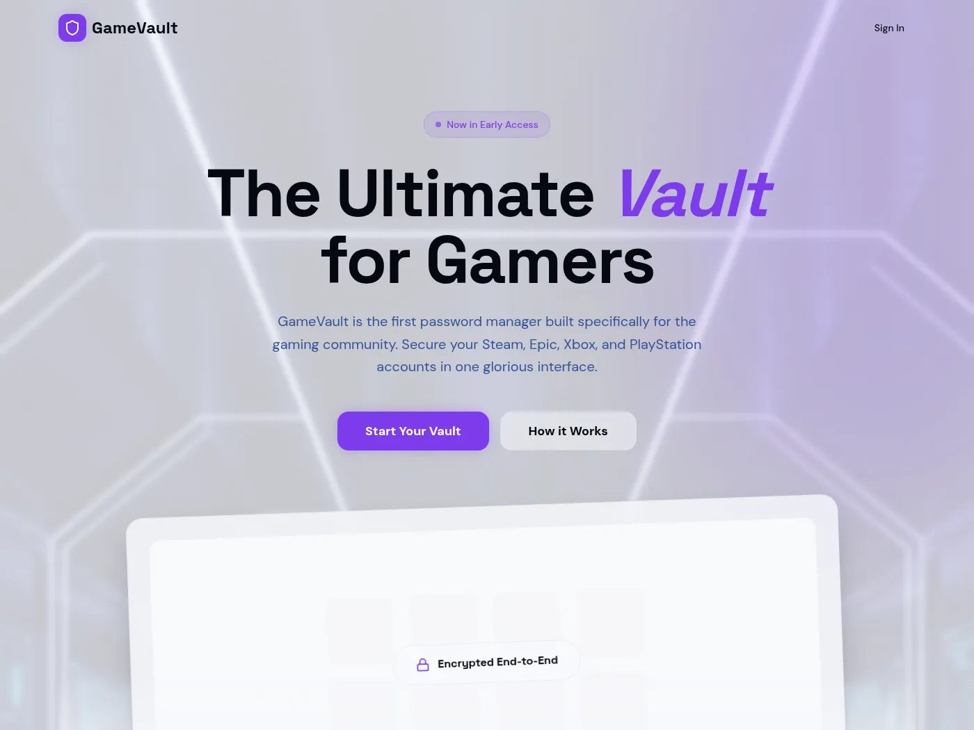 GameVault Password Manager