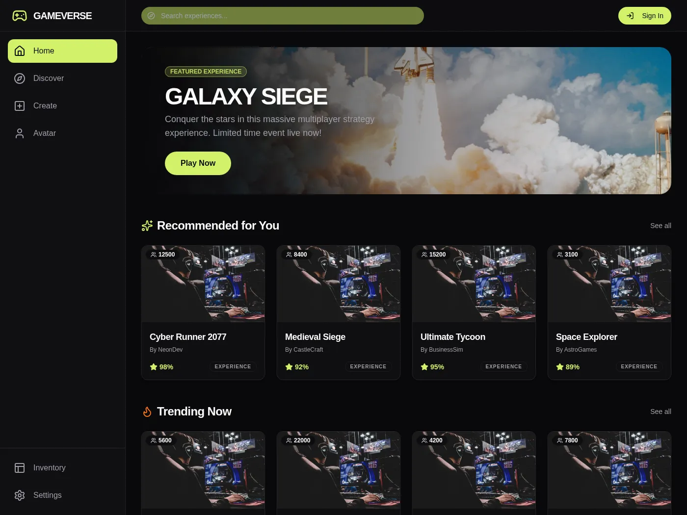GameVerse Platform