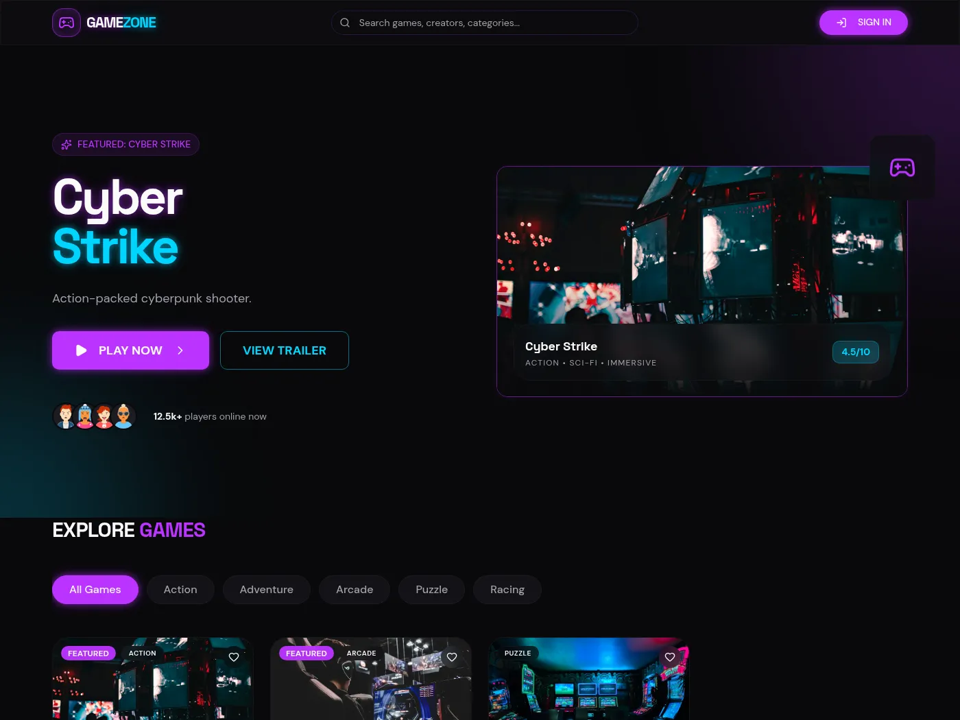 GameZone Portal