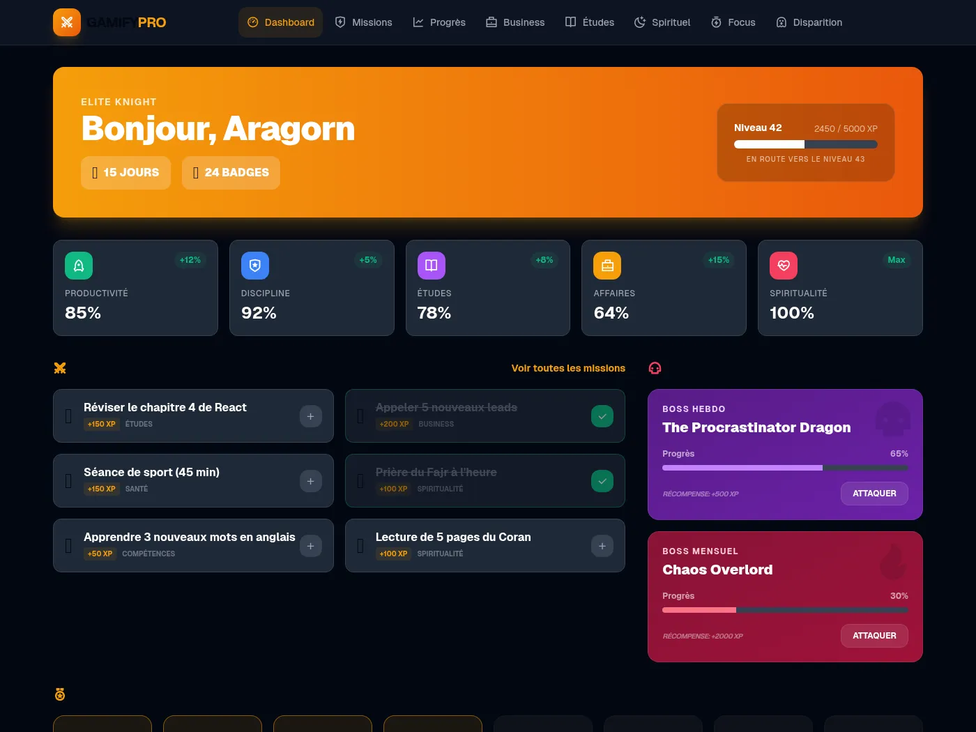 Gamify Productivity Tracker