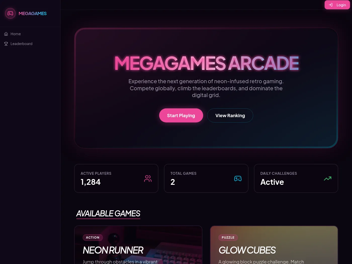 MegaGames Arcade Hub