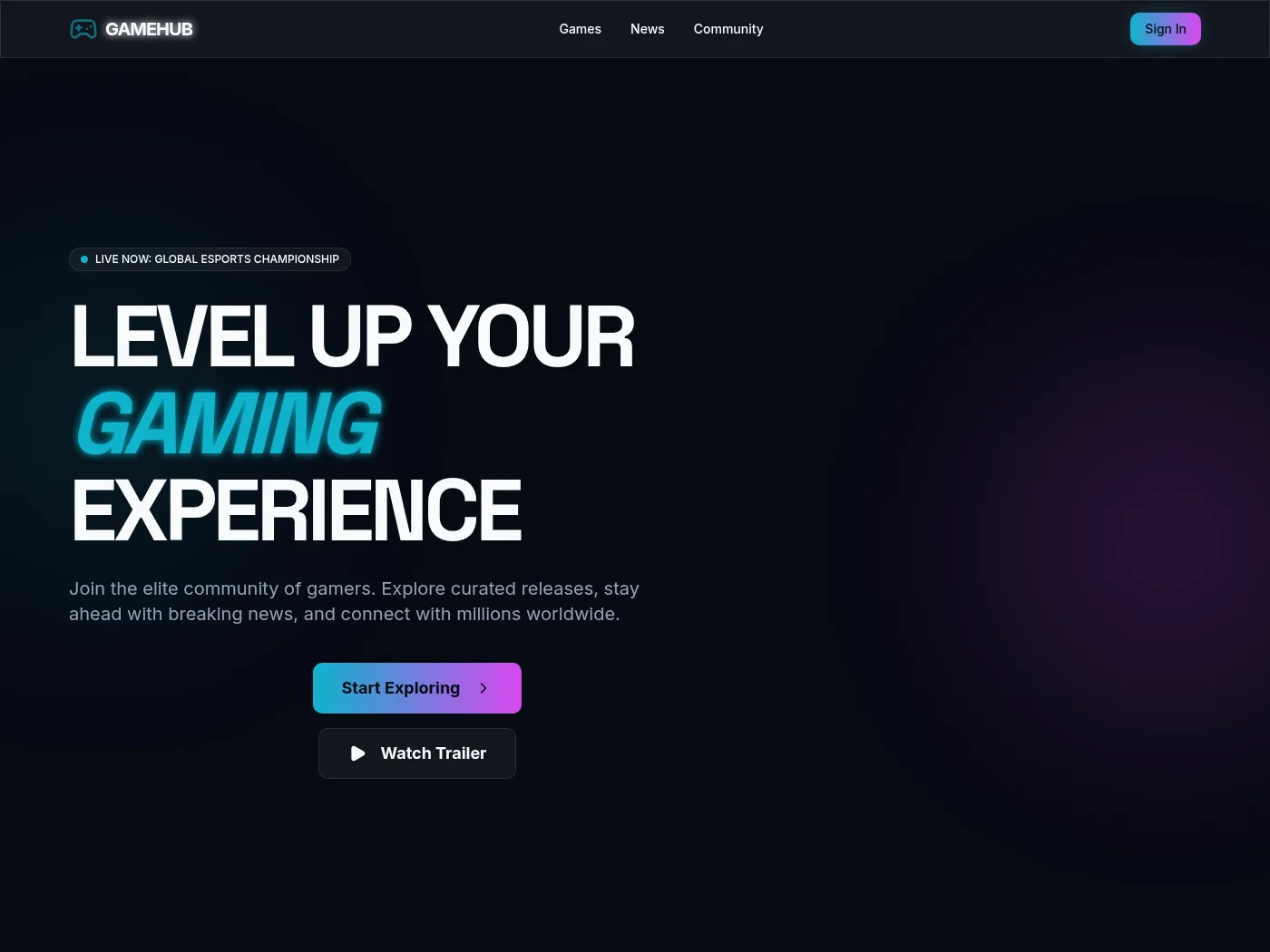 GameHub Web Portal