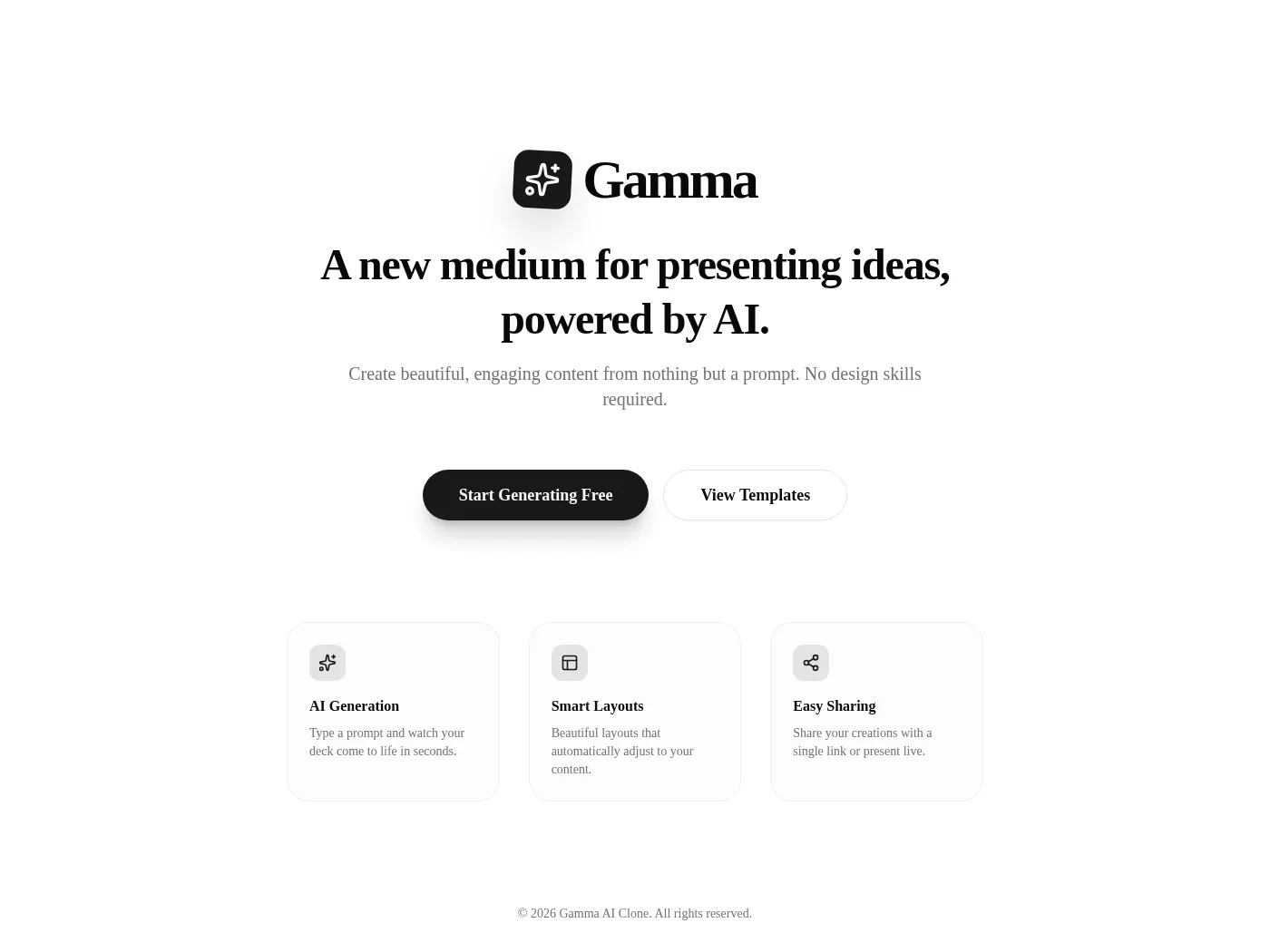 Gamma App Clone