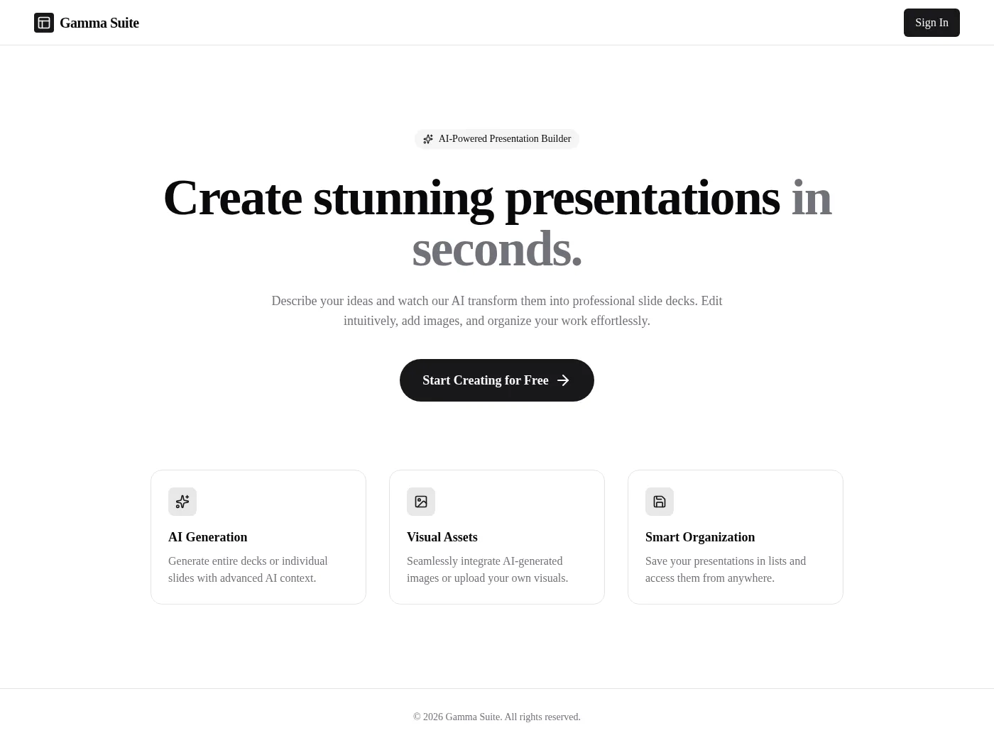 Gamma Presentation Suite