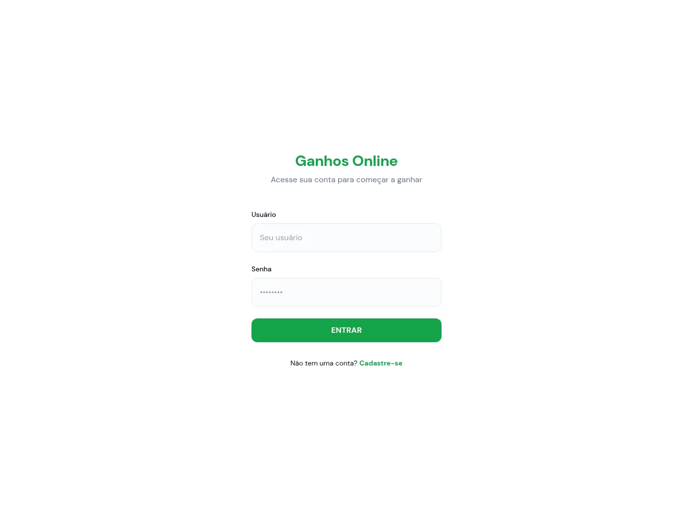 Ganhos Online Clone