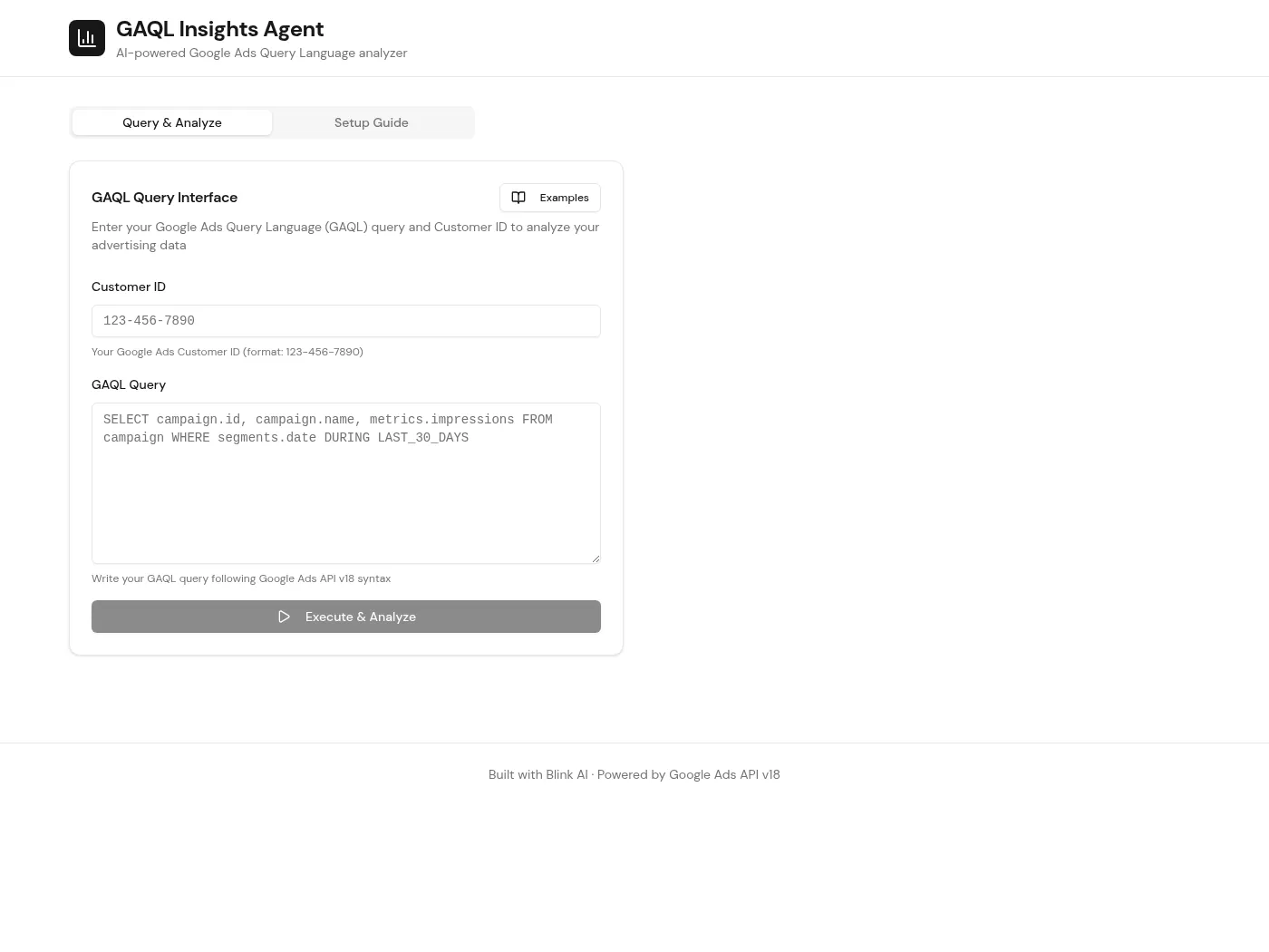 GAQL Insights Agent