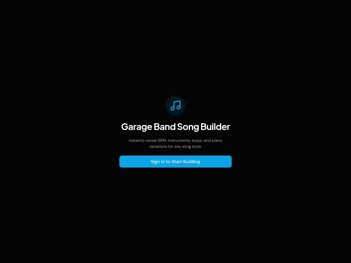 Garage Band Song Builder
