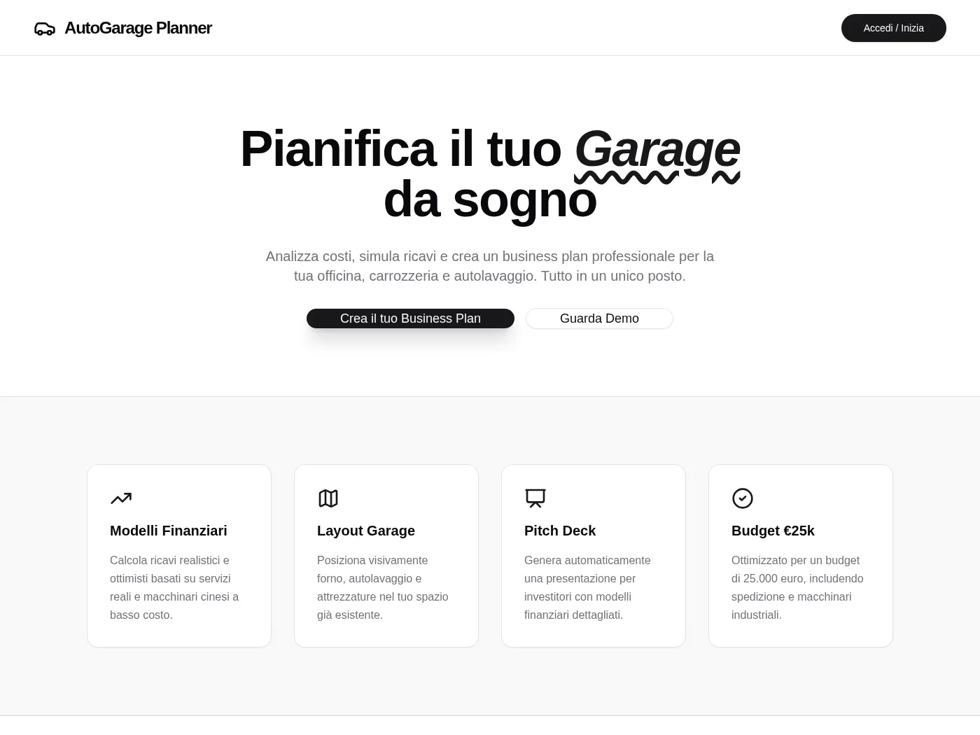 AutoGarage Business Planner