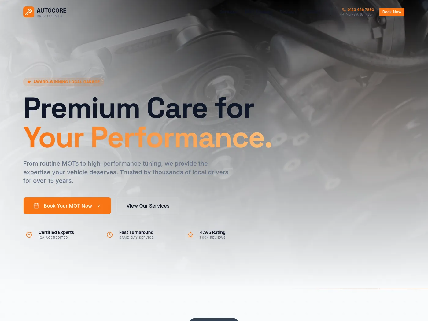 Garage Demo Website