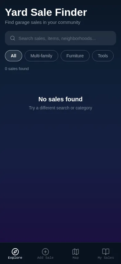 Garage Sale Finder App