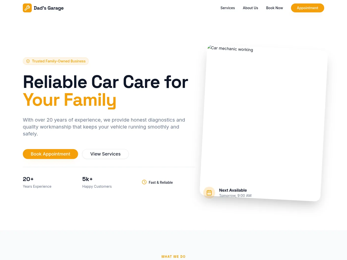 Dad's Garage Website