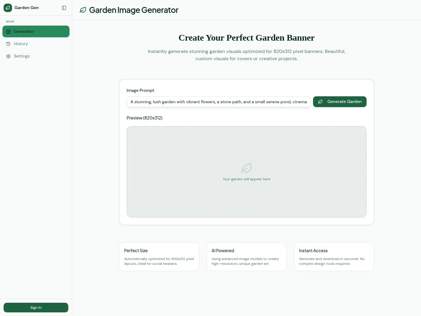 Garden Image Generator