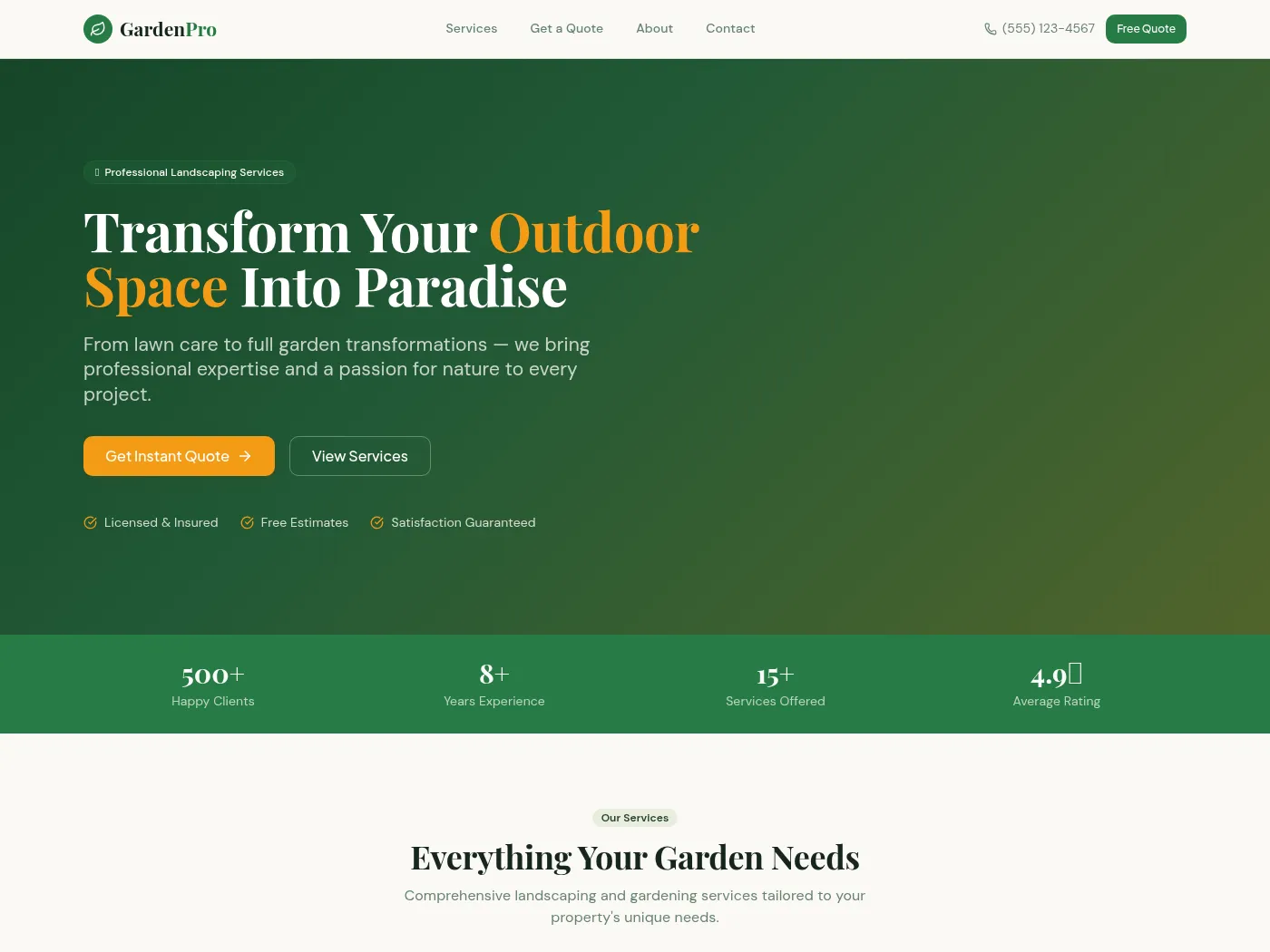 GardenPro Service Platform