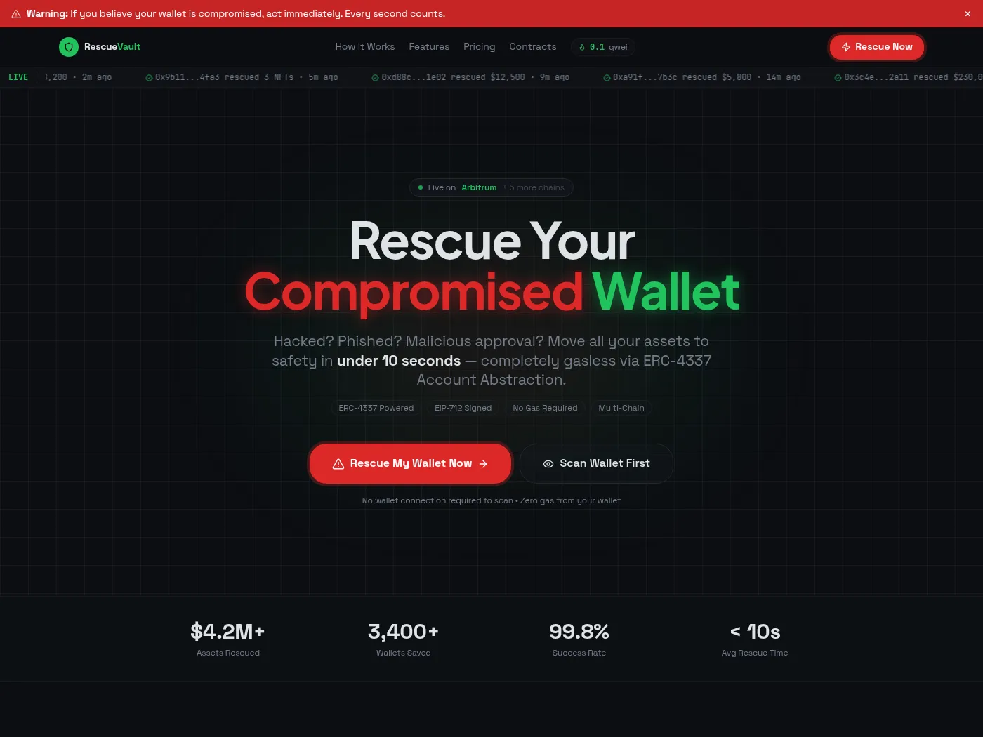 Gasless Rescue Vault