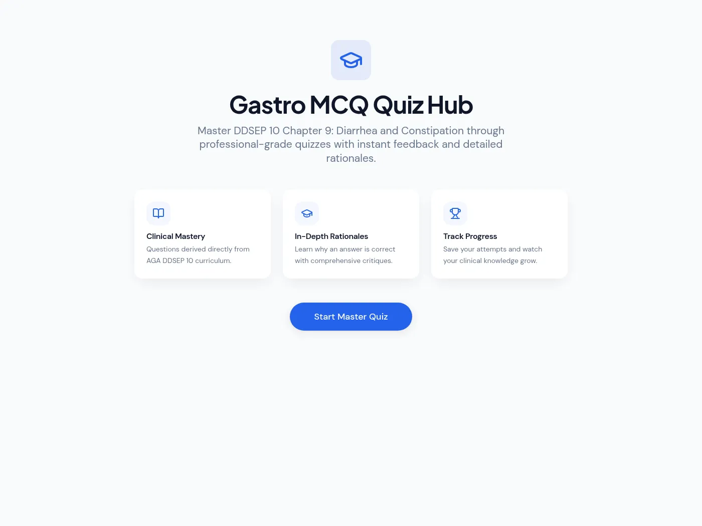 Gastro MCQ Quiz Hub