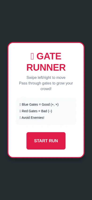 Gate Runner Mobile Game